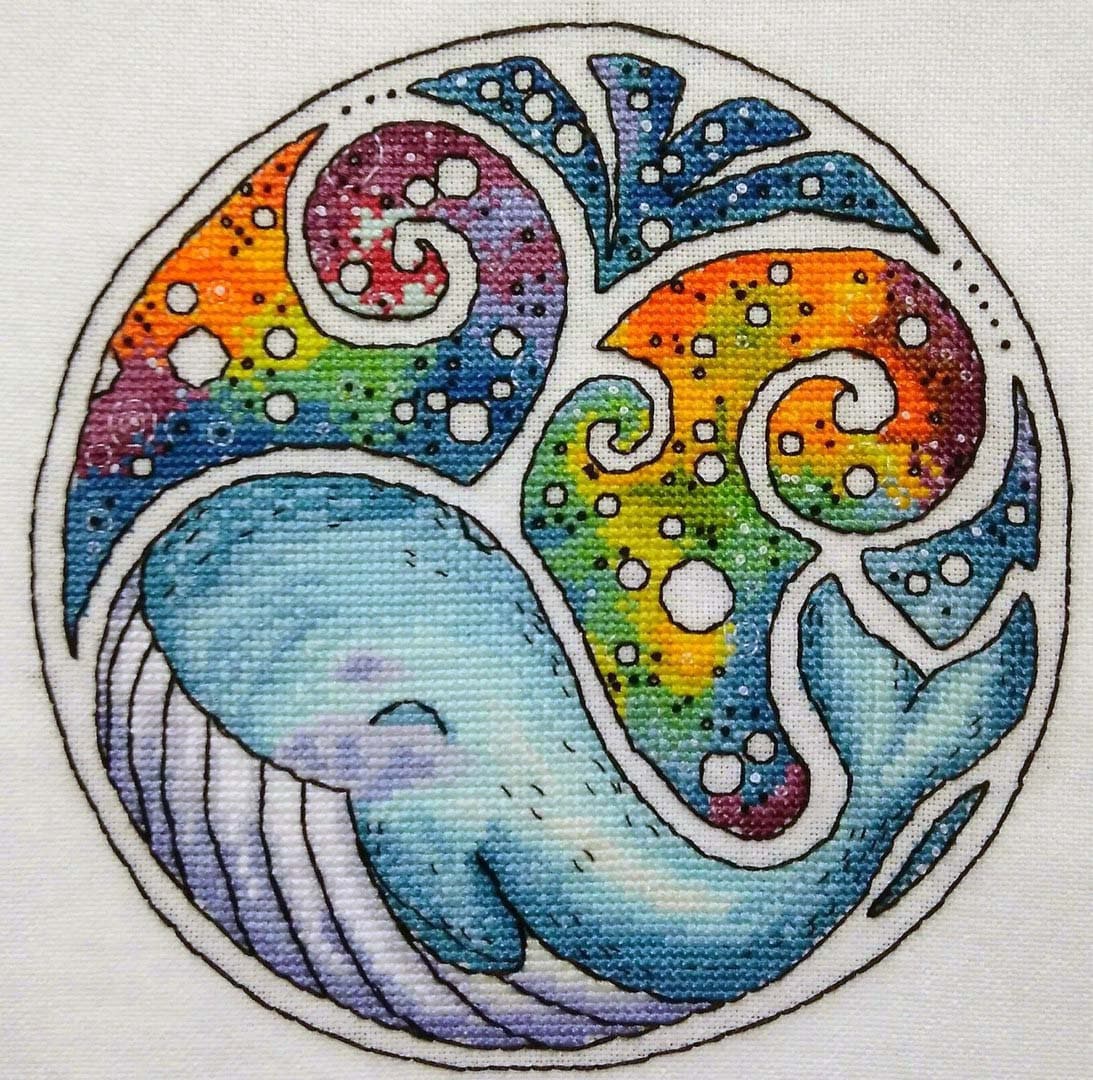 Whale Cross Stitch Fairy Pattern Pdf - Sea Cross Stitch Whale ...