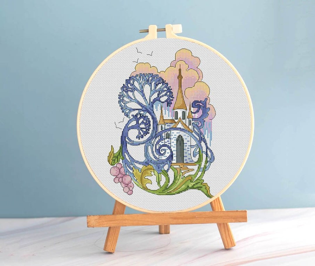 Castle Cross Stitch Fairy Pattern Pdf - Medieval Cross Stitch Castle ...