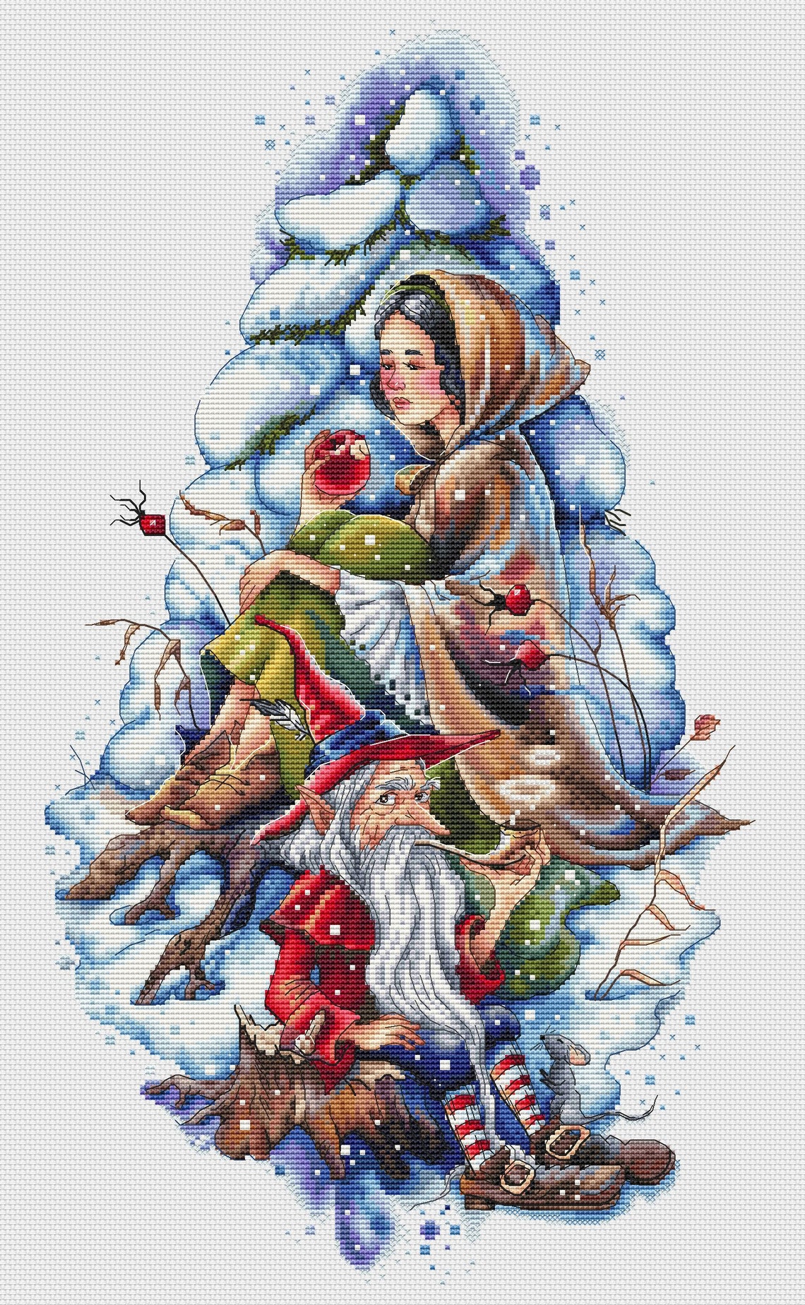 Snow White Cross Stitch Blackwork Pattern Pdf - Fairy Tale Cross Stitch ...