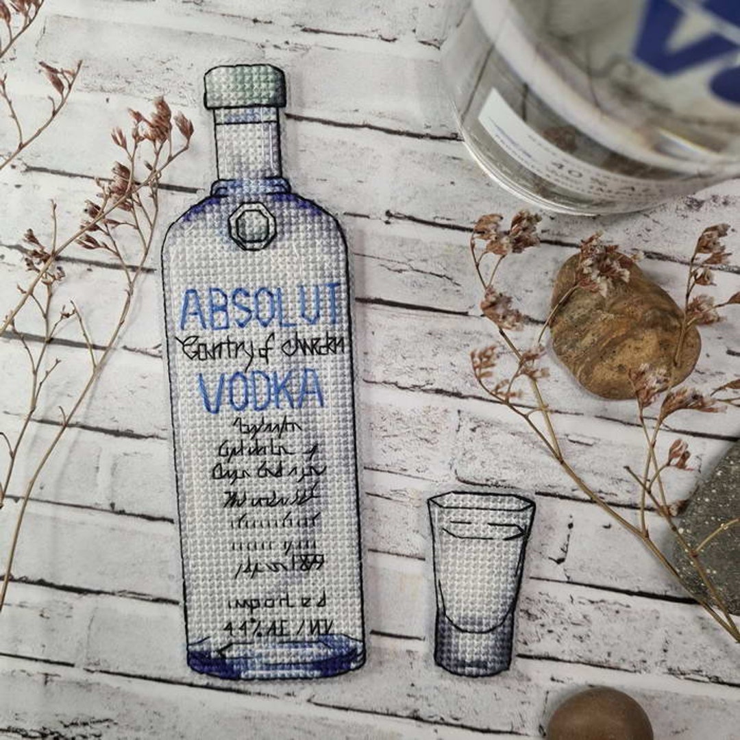 Vodka Cross Stitch Bar Pattern Pdf - Vodka Glass Cross Stitch Strong ...