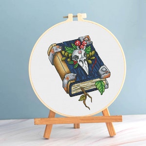 Witchcraft Cross Stitch Magic Pattern Pdf - Magic Book Embroidery ...