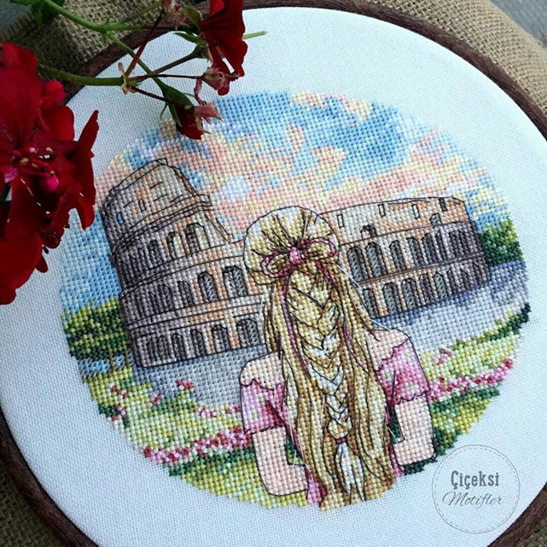 Colosseum Cross Stitch Rome Trave Pattern Pdf Italy Cross | Etsy