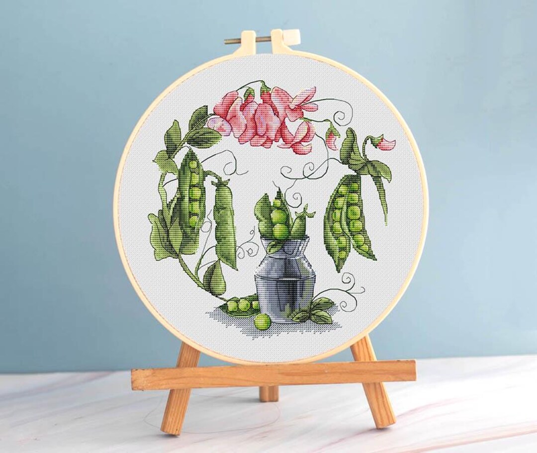 Sweet Pea Cross Stitch Botanical Pattern Pattern Pdf - Sweetpeas ...