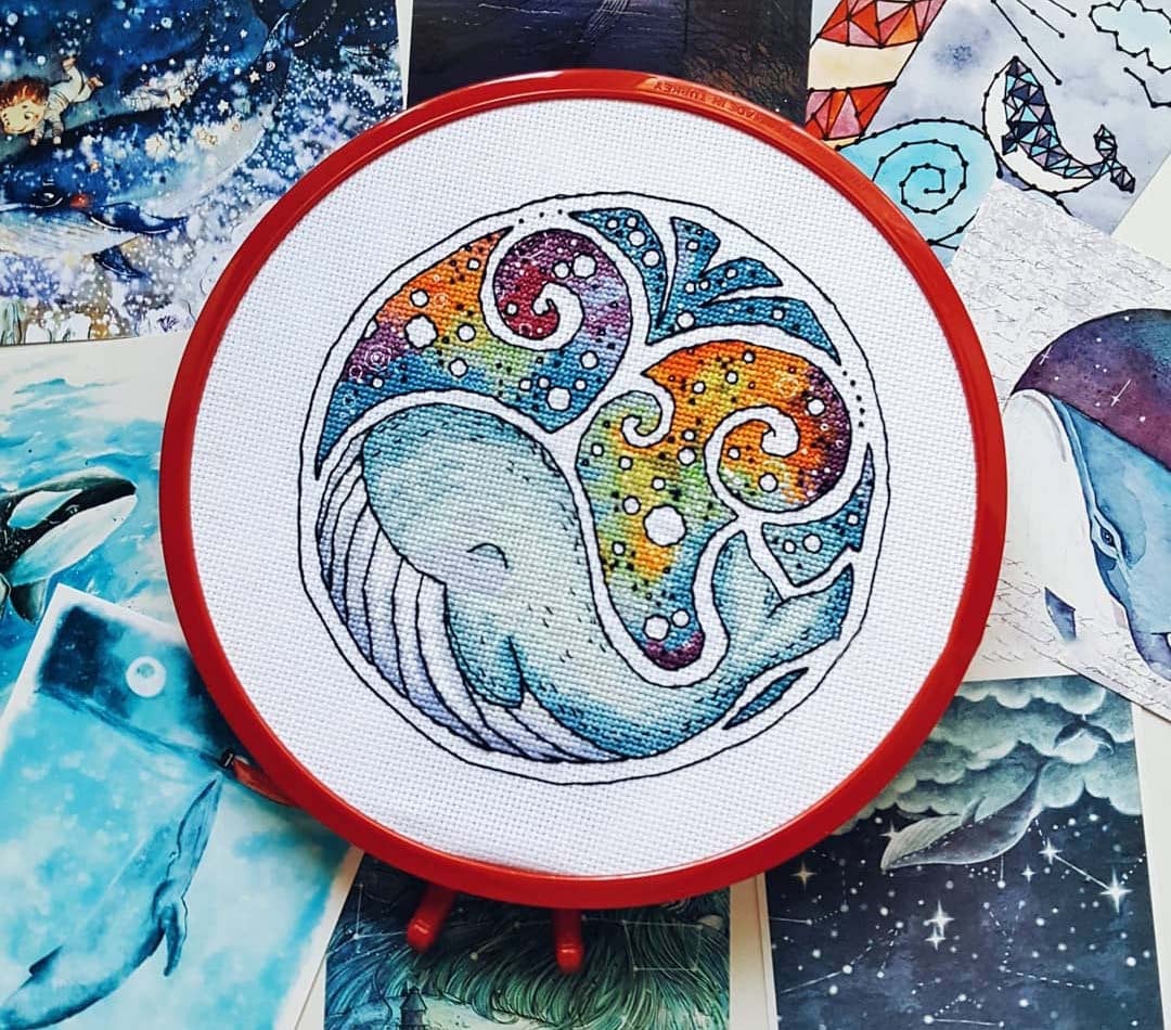 Whale Cross Stitch Fairy Pattern Pdf - Sea Cross Stitch Whale ...