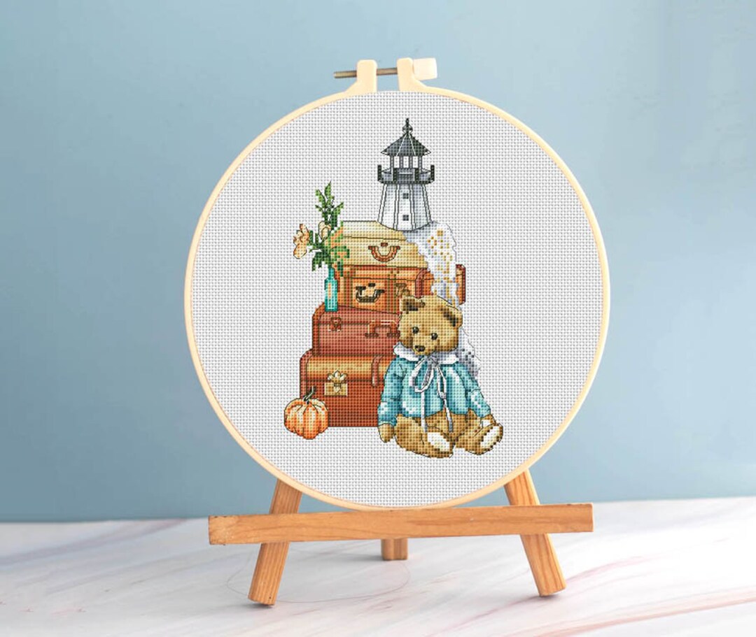 Travel Time Cross Stitch Easy Pattern Pdf - Holidays Cross Stitch ...