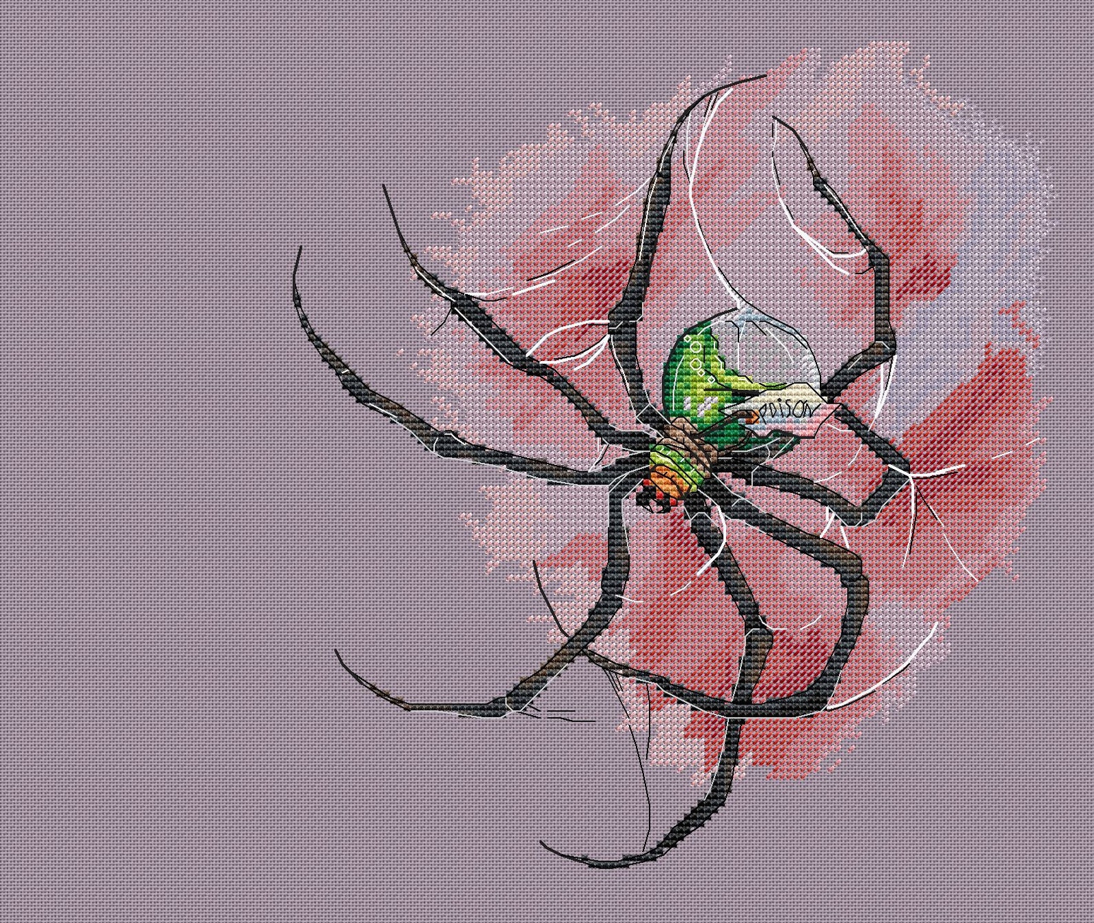 Spider Cross Stitch Gothic Pattern Pdf - Witchcraft Embroidery ...