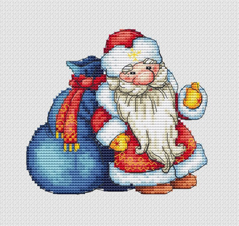 Christmas Cross Stitch Santa Pattern Pdf - Santa Claus Cross Stitch ...