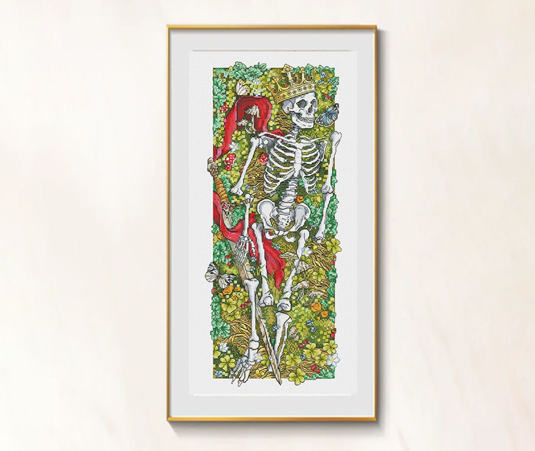 Skeleton Prince Cross Stitch Gothic Pattern Pdf - Skull Cross Stitch ...