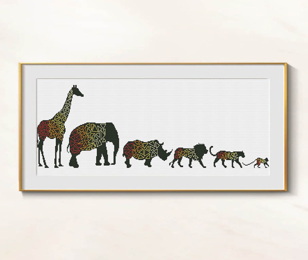 Africa Animals Cross Stitch Zoologic Pattern Pdf - Elephant Cross ...