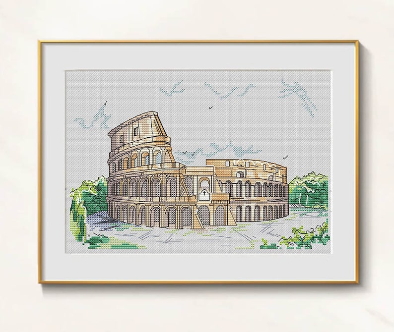 Colosseum Cross Stitch Rome Pattern Pdf Travel Italy Cross - Etsy