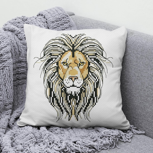 Lion Cross Stitch - Etsy