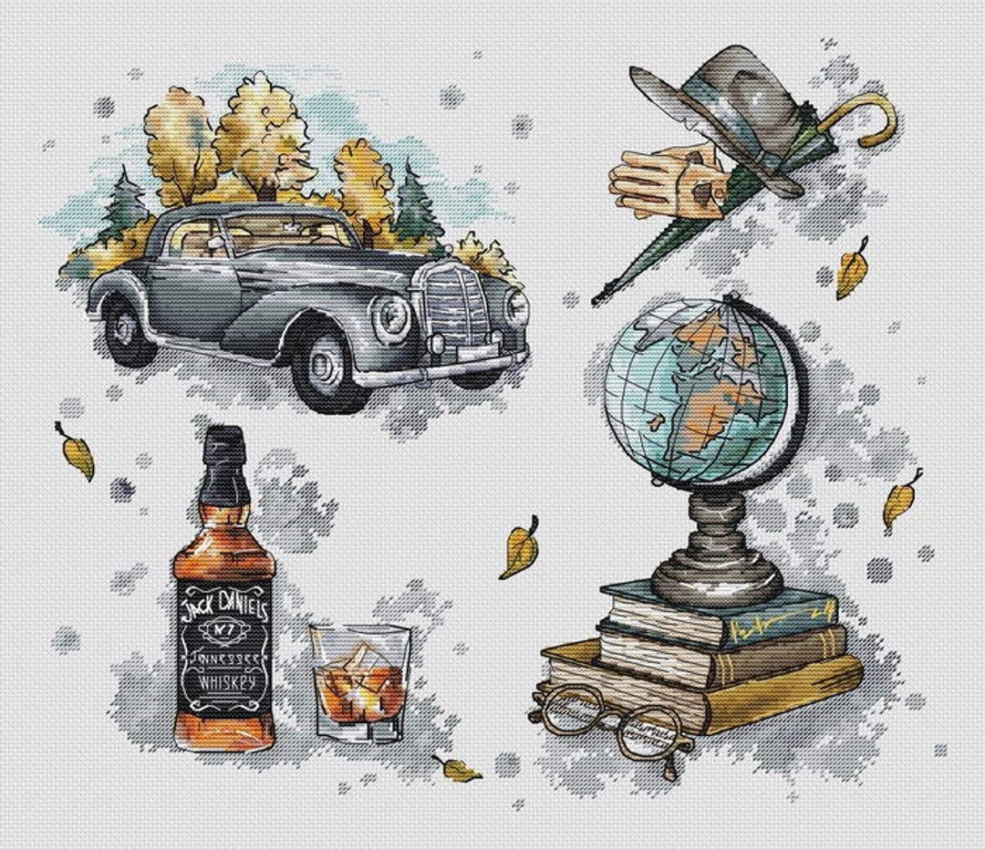 Men World Cross Stitch Whiskey Pattern Pdf - Car Cross Stitch Globe ...