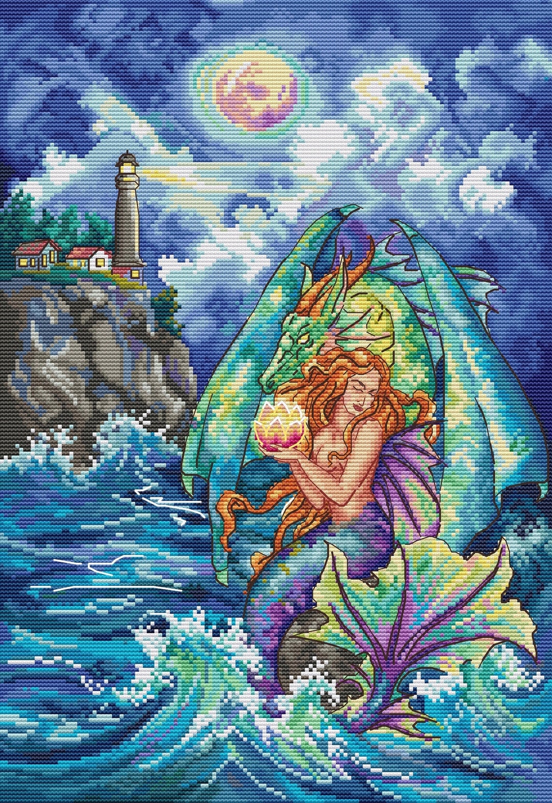 Undine Cross Stitch Gothic Pattern Pdf Spriti of Water Hand Embroidery ...