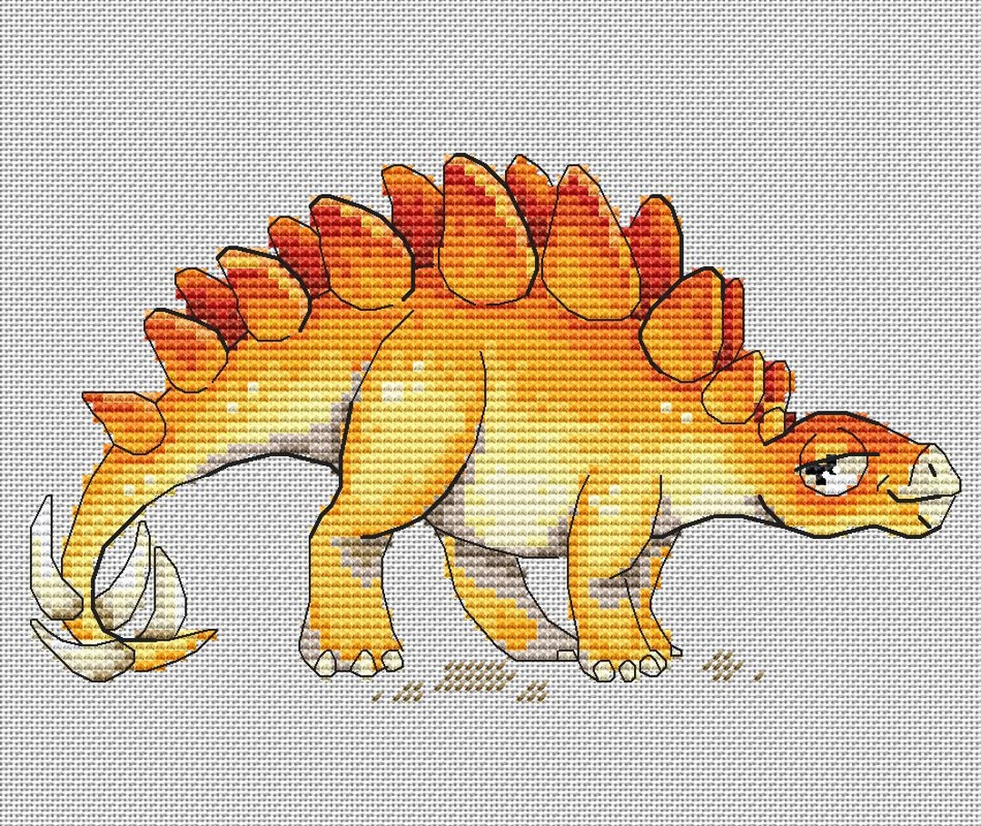 Stegosaurus Cross Stitch Dinosaur Pattern Pdf Funny Dino Cross Stitch ...