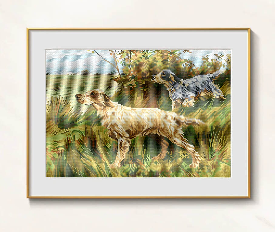 Hunting Cross Stitch Dogs Pattern Pdf Fireplace Cross Stitch - Etsy