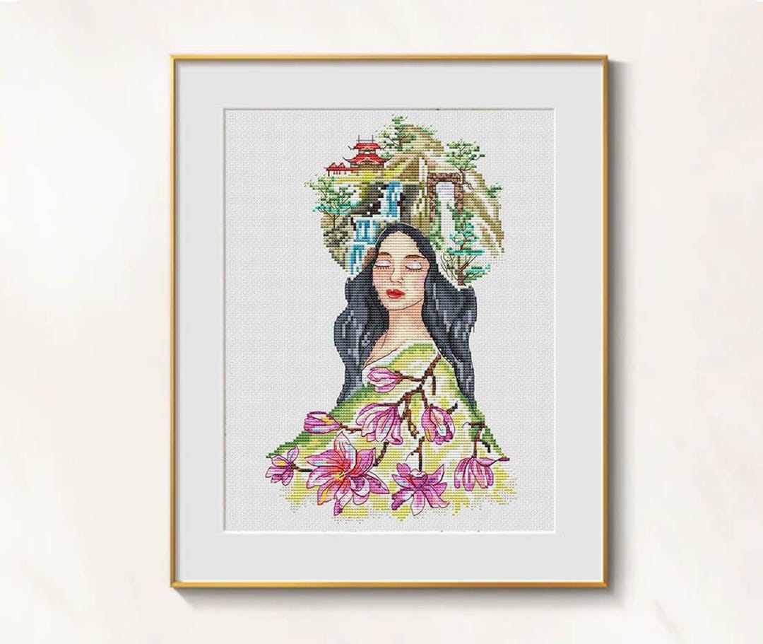 Asian Fae Cross Stitch China Spirit Pattern Pdf Asian Nymph Cross ...