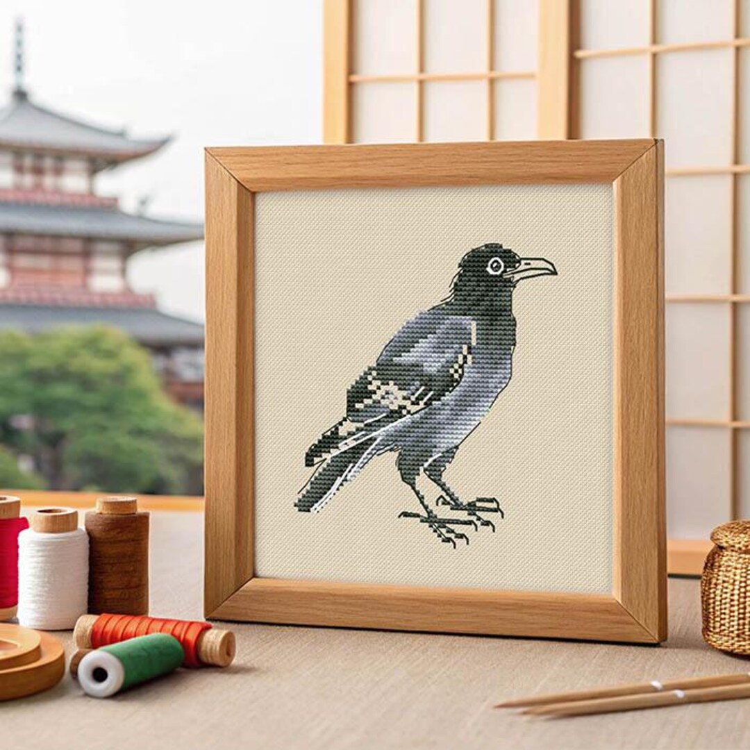 Korean Cross Stitch Raven Pattern Pdf - Asian Art Chinese Miniature ...