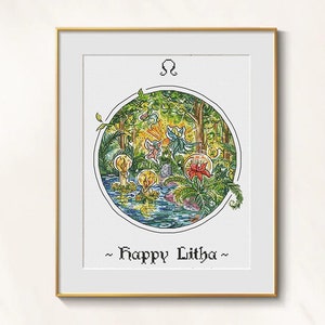 Midsummer Cross Stitch Round Pattern Pdf - Solstice Embroidery ...