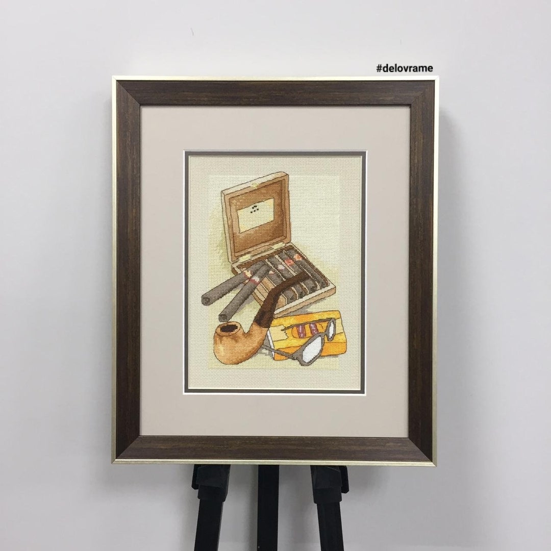 Cigar Box Cross Stitch Pipe Pattern Pdf Tobacco Box Cross Stitch Cigars ...