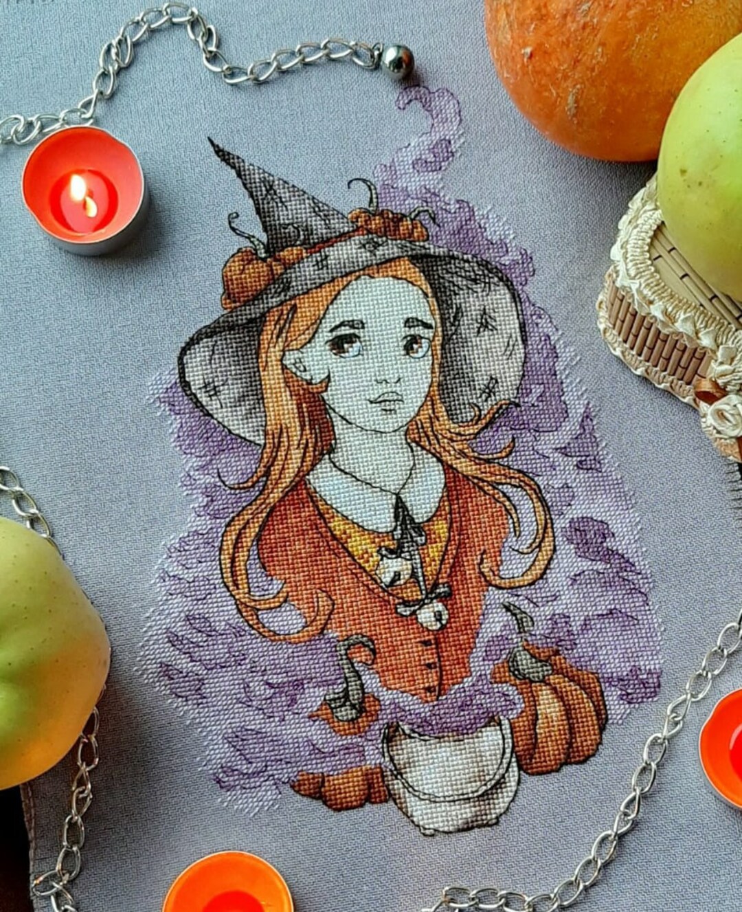 Forest Witch Cross Stitch Gothic Cross Pdf Pattern - Witchcraft ...