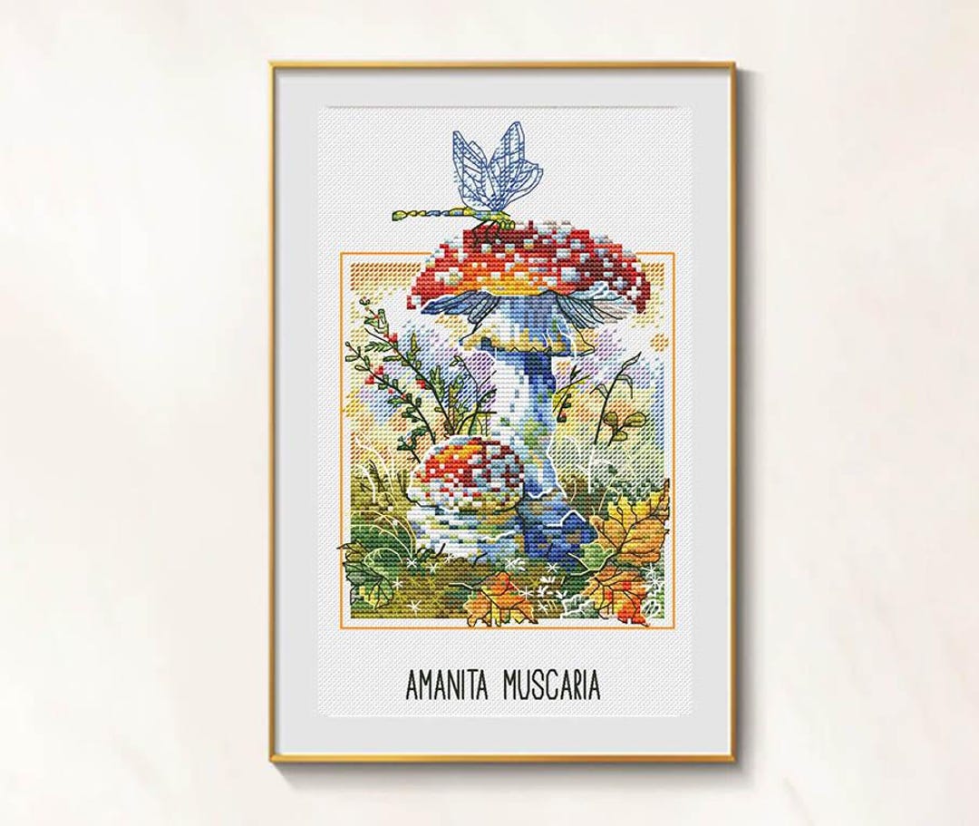 Mushroom Cross Stitch Trippy Pattern Pdf Psychedelic Cross Stitch ...