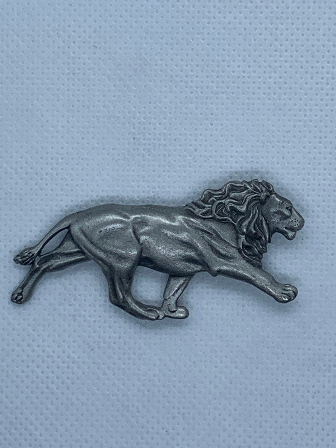 Signed Fable Silver Tone Lion Pin - Etsy