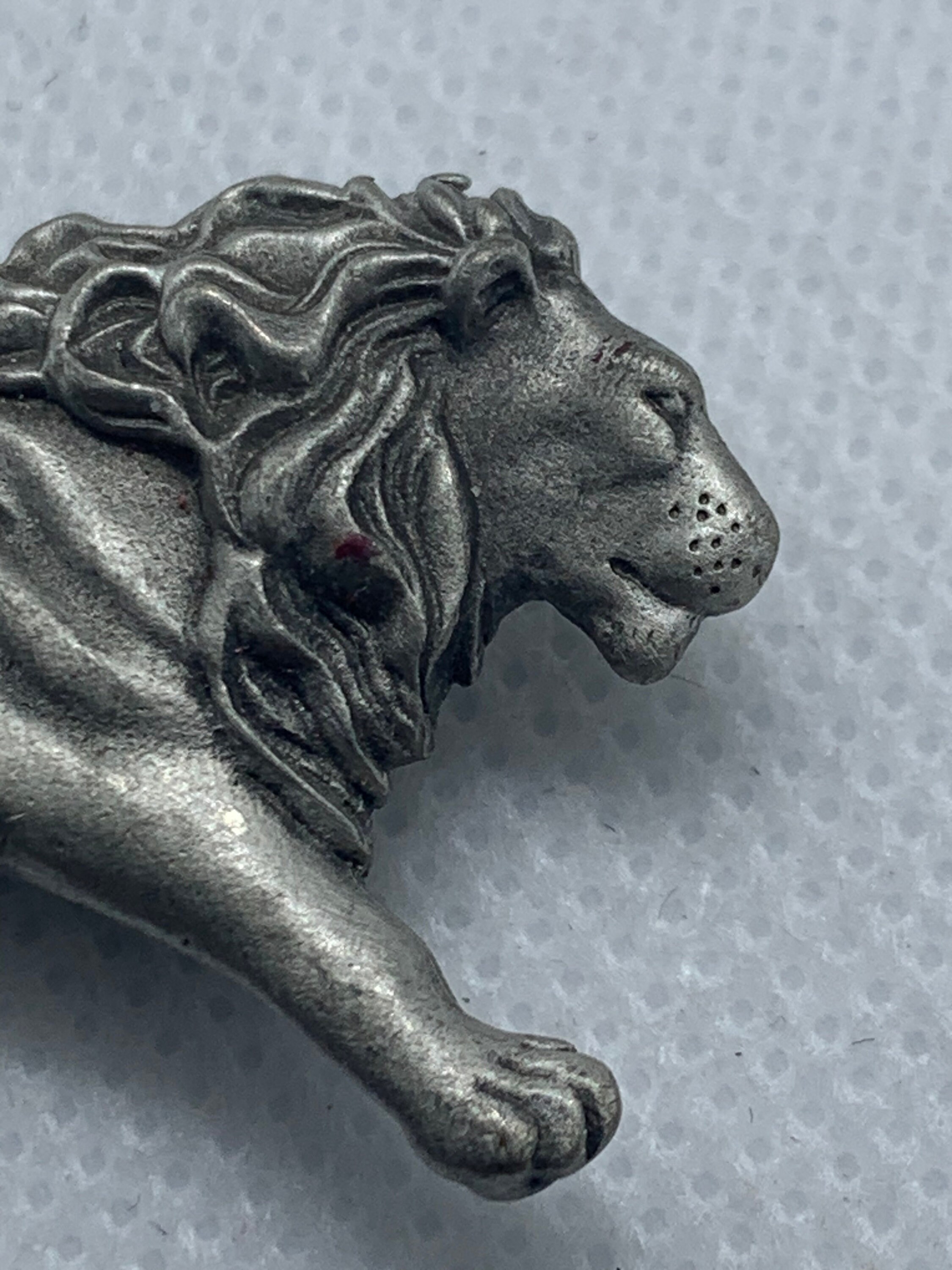 Signed Fable Silver Tone Lion Pin - Etsy