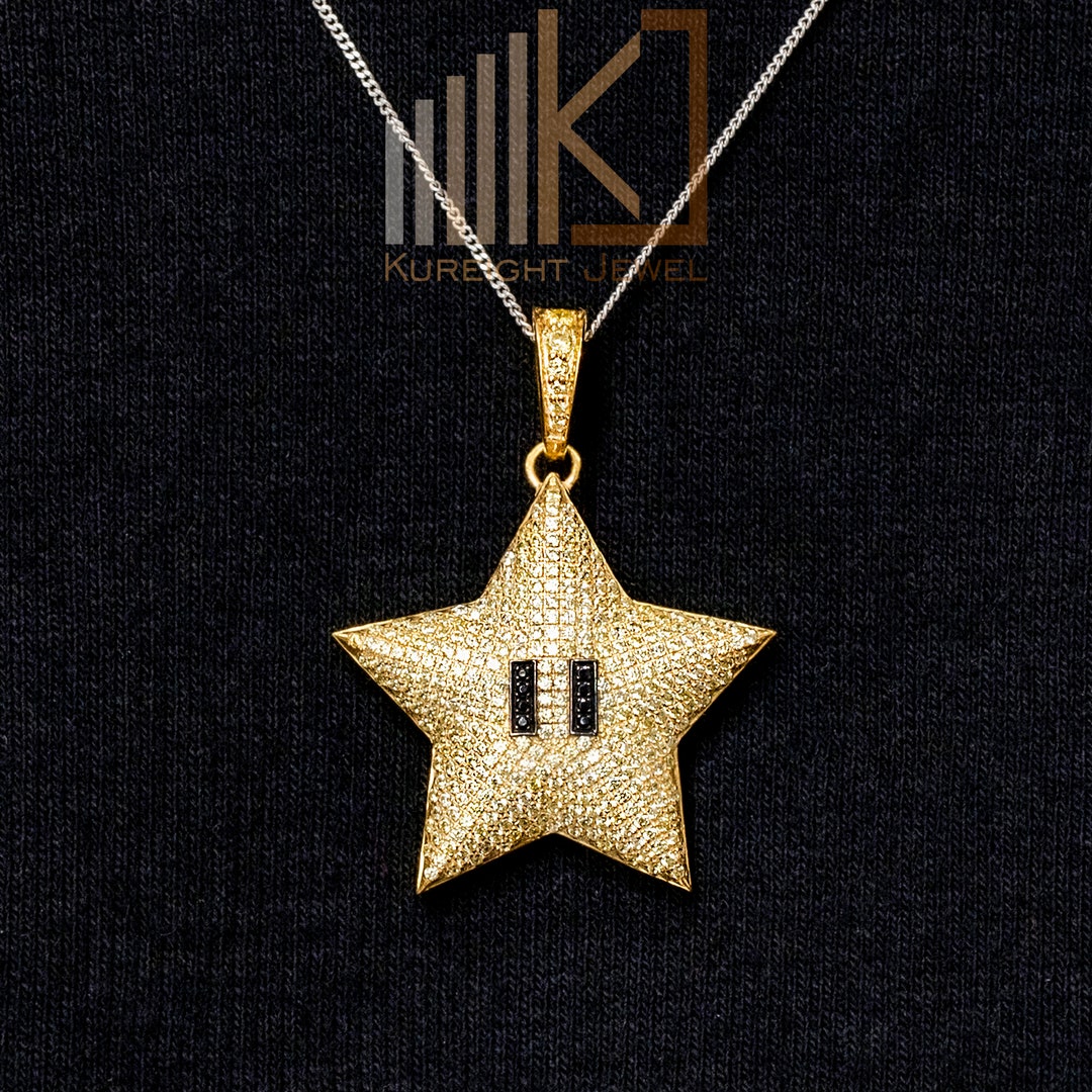 Men's or Women's "mario Star" Character Pendant, Star Hip Hop Pendant ...