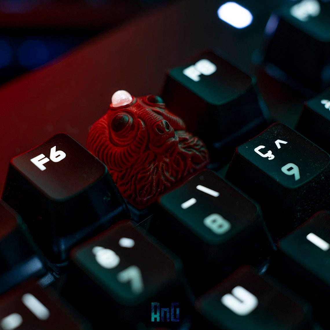 Cursed Goat Artisan Keycap Display Blood V2 Photopolymer Hand-painted ...