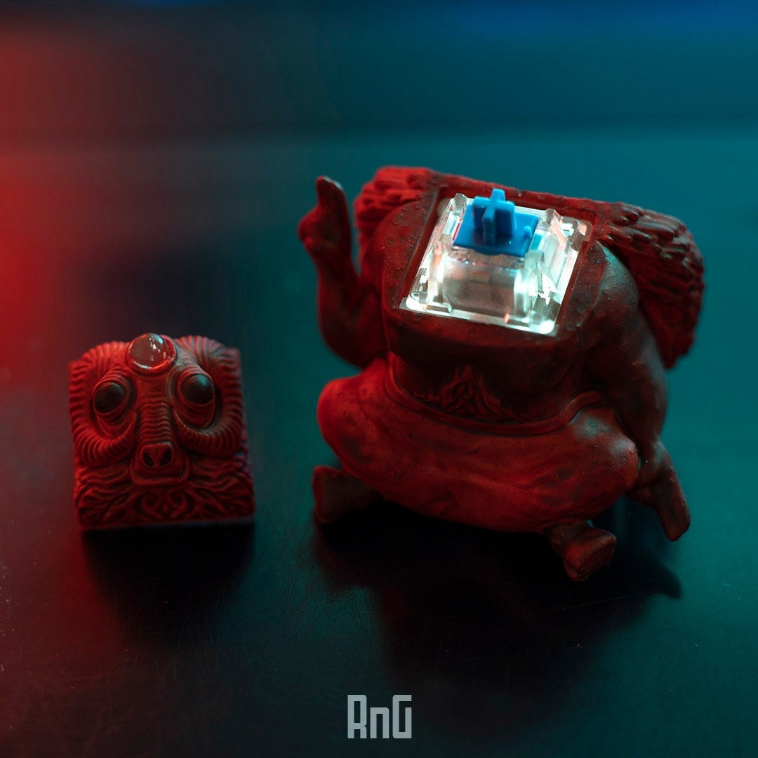 Cursed Goat Artisan Keycap Display Blood V2 Photopolymer Hand-painted ...
