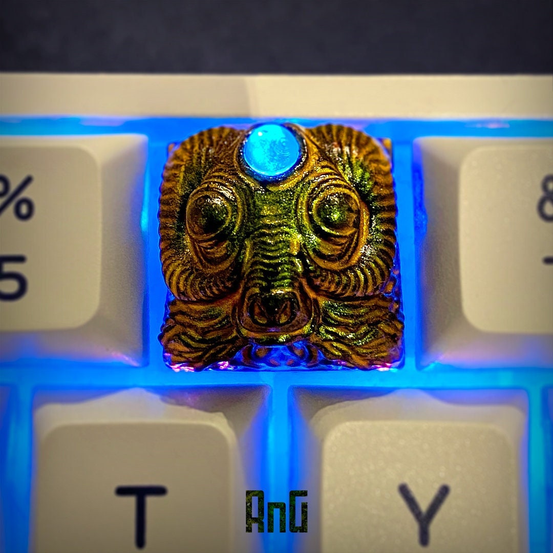 Cursed Goat Artisan Keycap Burnt Gold 3d Resin Printed Hand-painted by ...