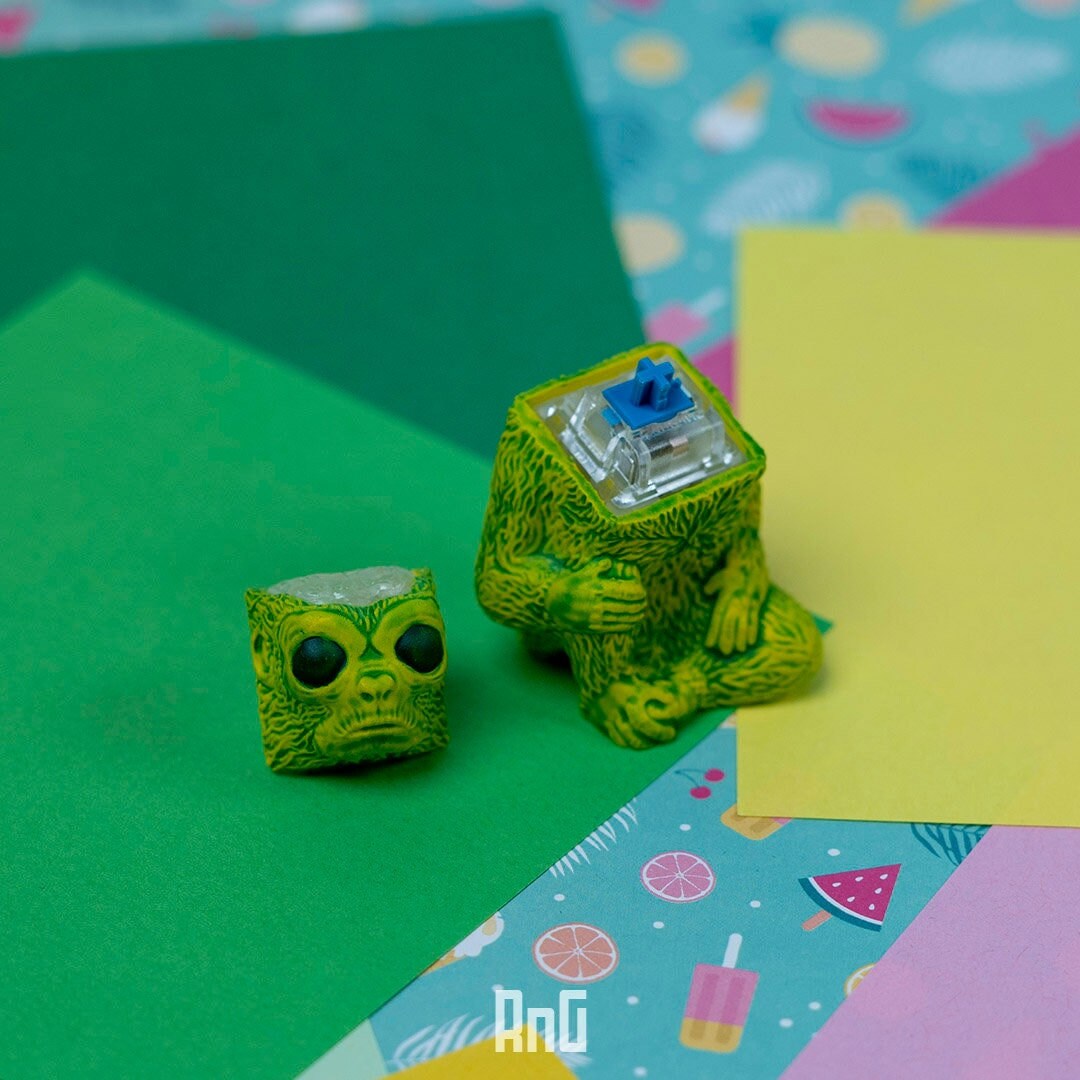 Big Brain Monkey Artisan Keycap Display Starfruit 3d Resin Printed Hand ...