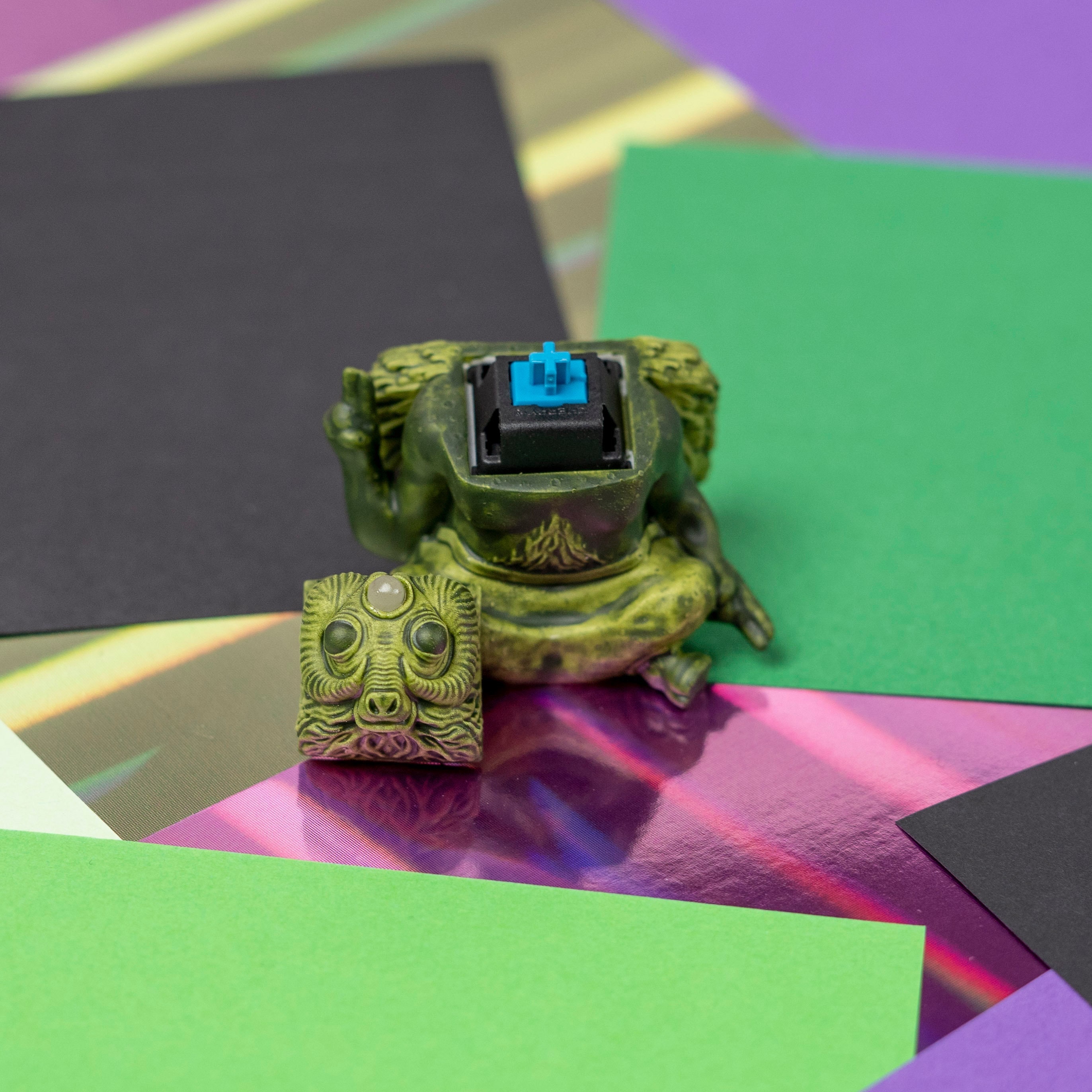 Cursed Goat Artisan Keycap Display Pistachio Photopolymer Hand-painted ...