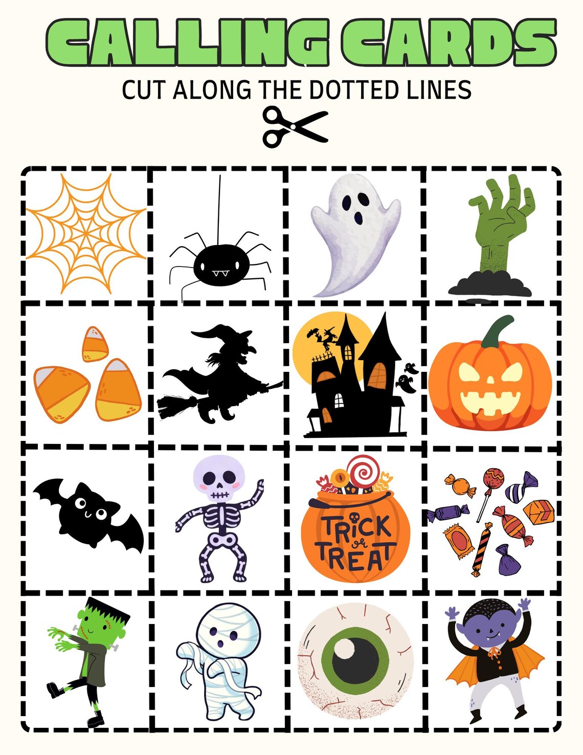 Halloween Picture Bingo-bingo Game for Kids-digital Download - Etsy Canada