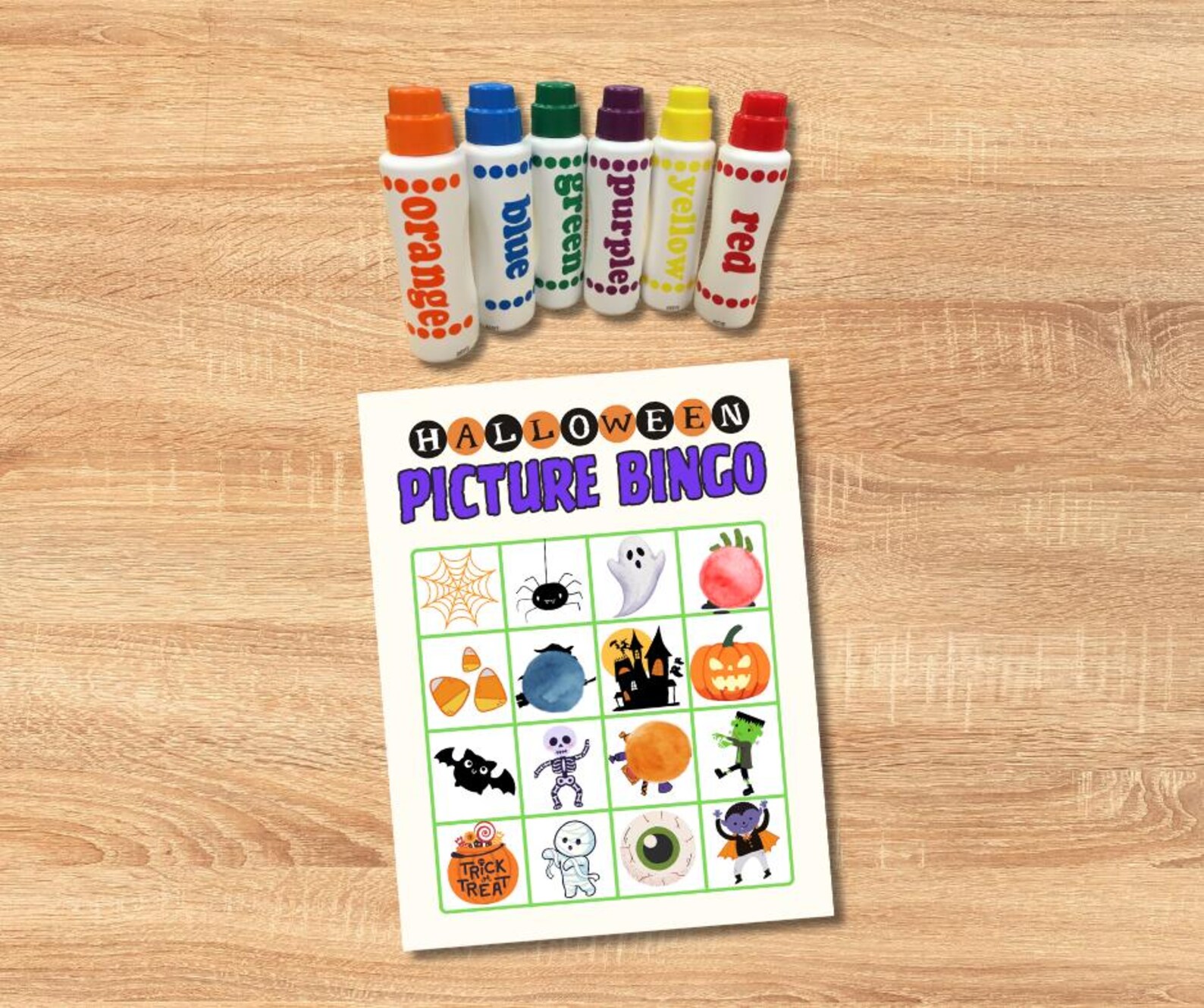 Halloween Picture Bingo-bingo Game for Kids-digital Download - Etsy Canada