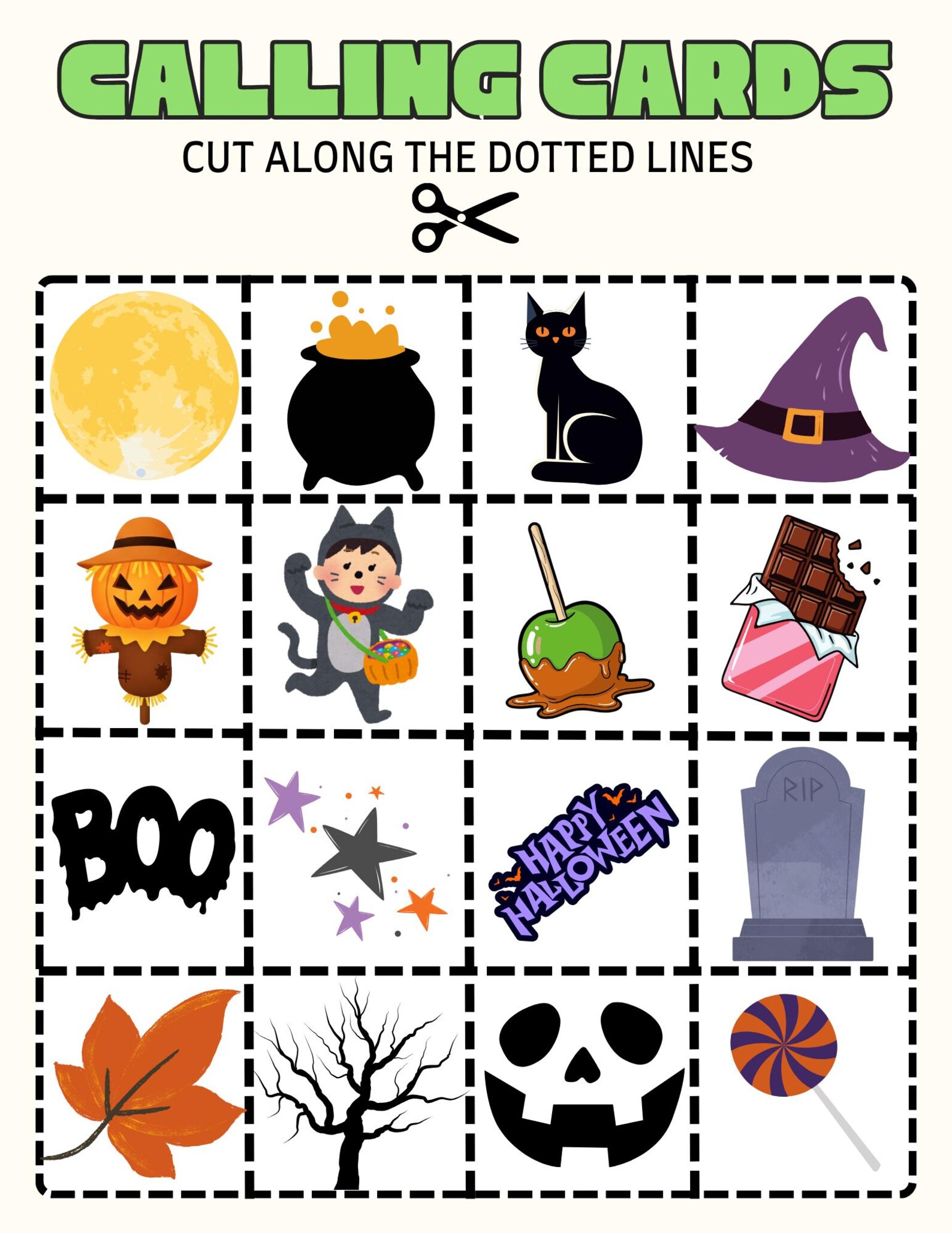 Halloween Picture Bingo-bingo Game for Kids-digital Download - Etsy Canada