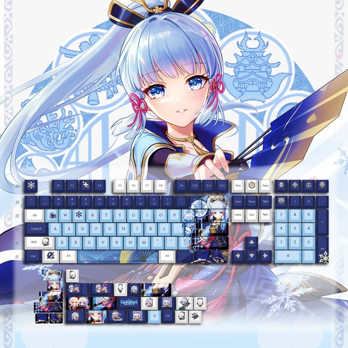 Genshin Impact Ayaka Keycap Set 129 PBT Key Caps for - Etsy Singapore
