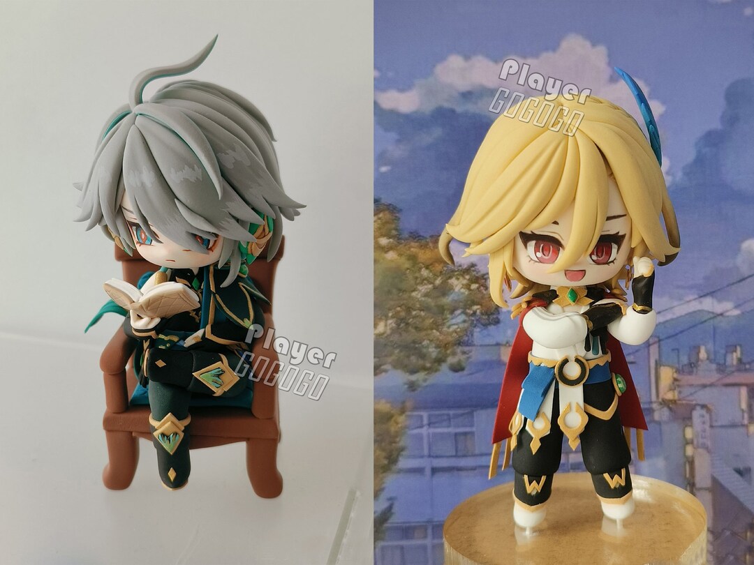 Genshin Impact Alhaitham & Kaveh Clay Figurine Set - Etsy