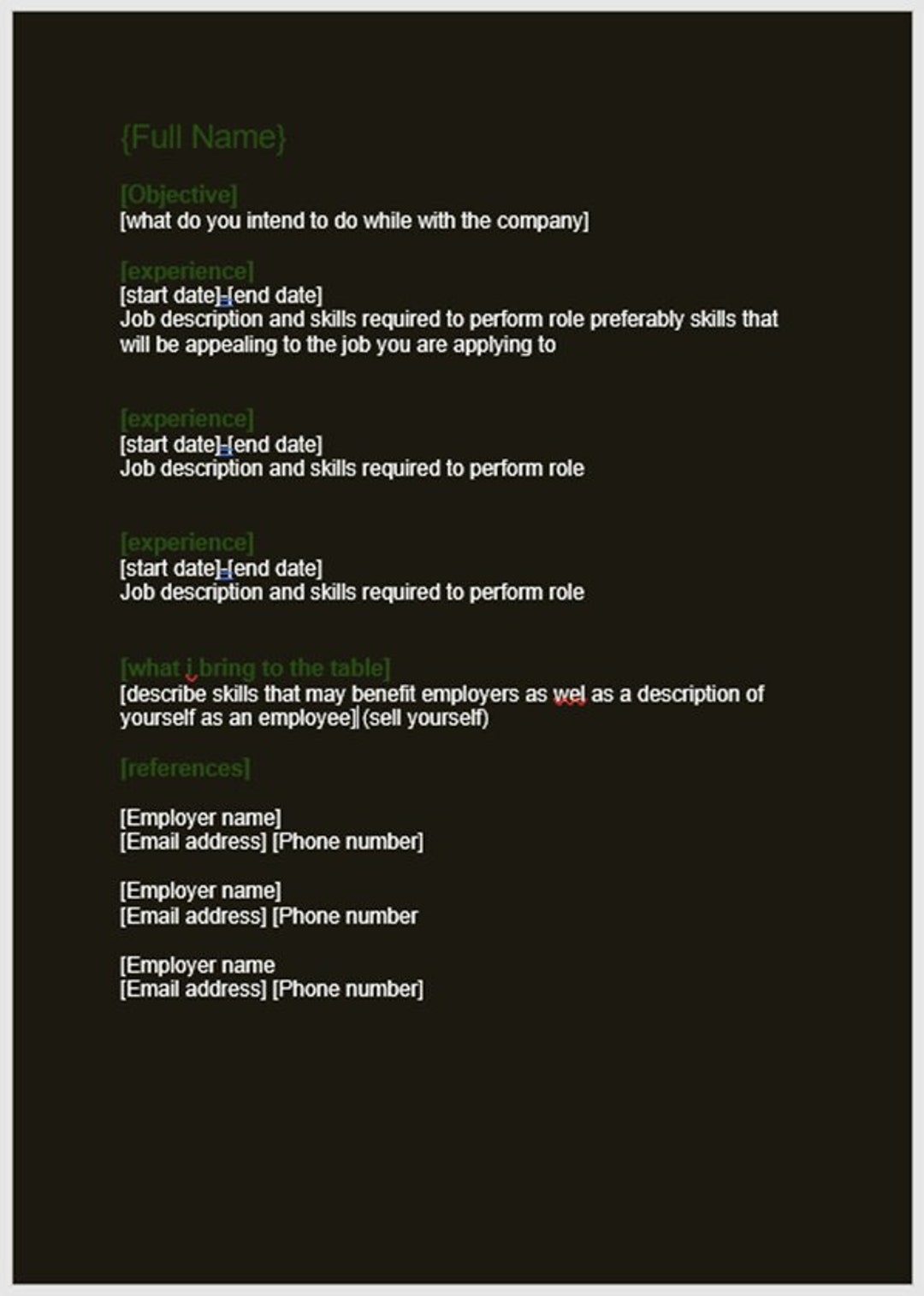 Simple Resume CV Template for Job Applications - Etsy