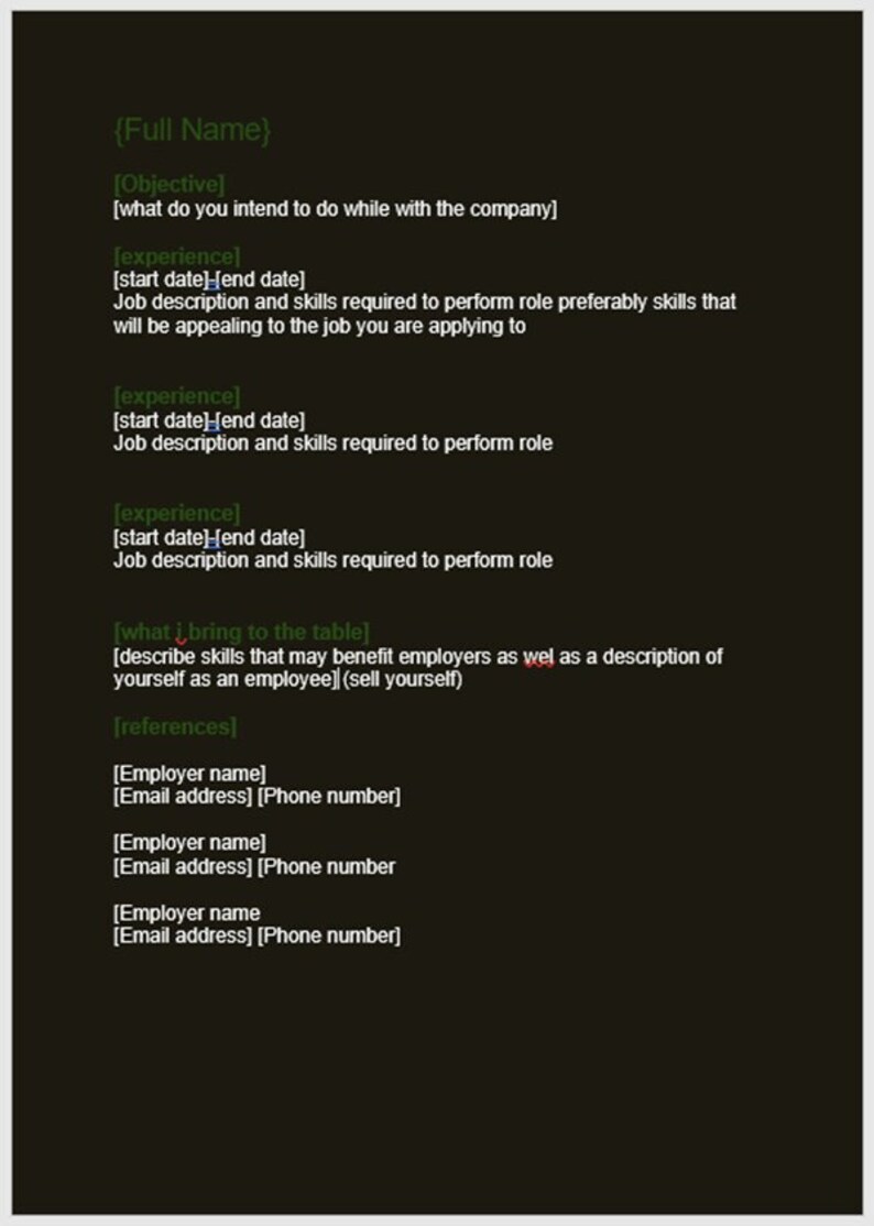Simple Resume CV Template for Job Applications - Etsy