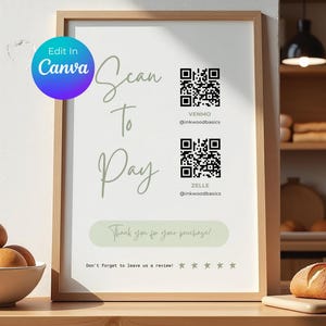 Editable Scan to Pay Sign, Printable Scan to Pay, Qr Code Social Media ...