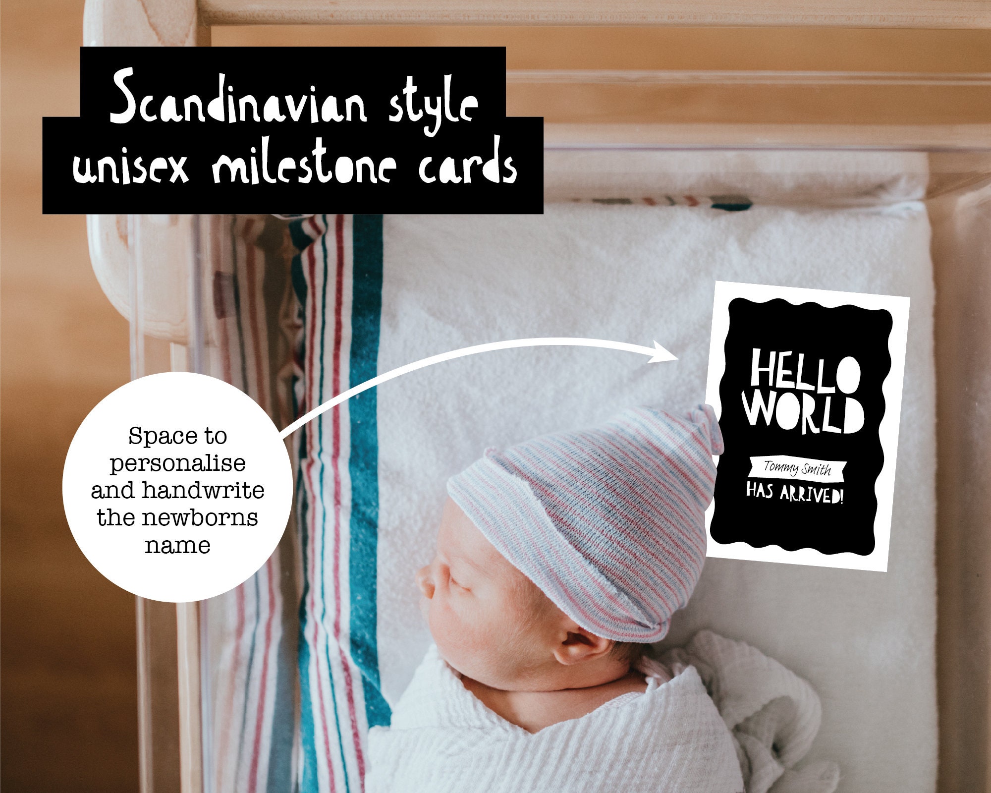 Baby Milestone Cards, Printable Gender Neutral Milestone Cards, Scandi ...