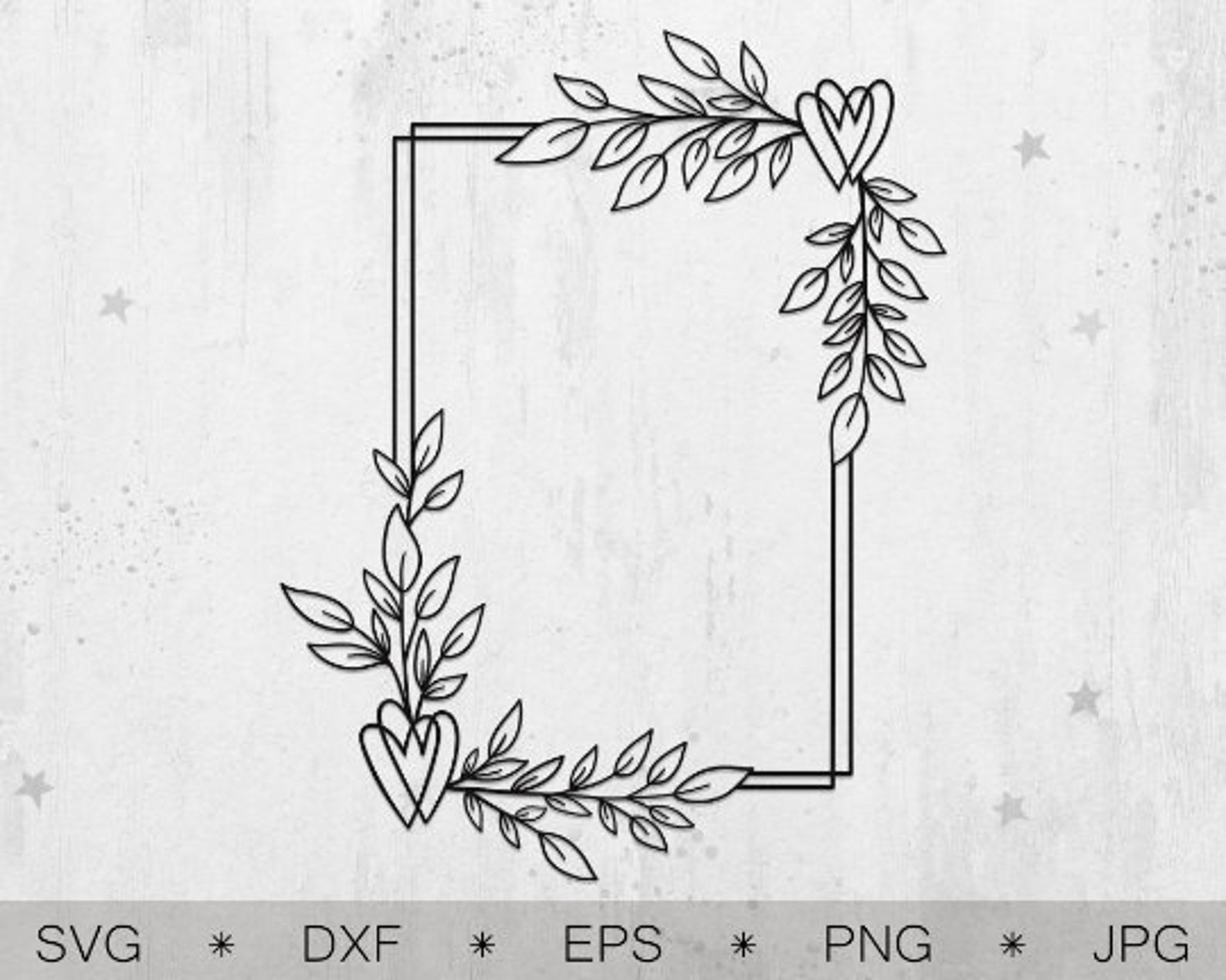 Rectangle Wreath Svg / Floral Frame Png / Heart Laurel Wreath - Etsy ...