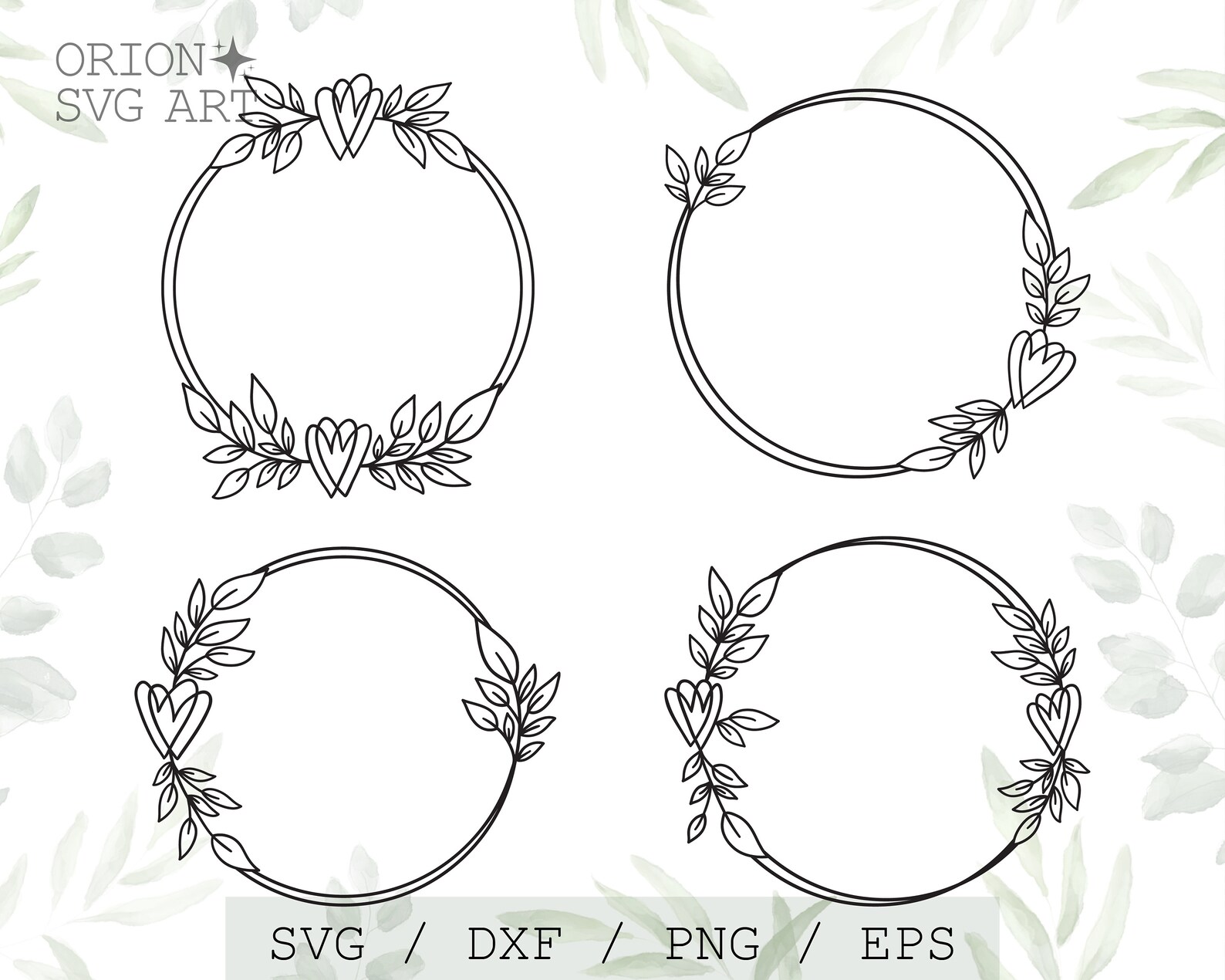Floral Wreath Svg Circle Frame Svg Border Svg Files For Etsy Ireland