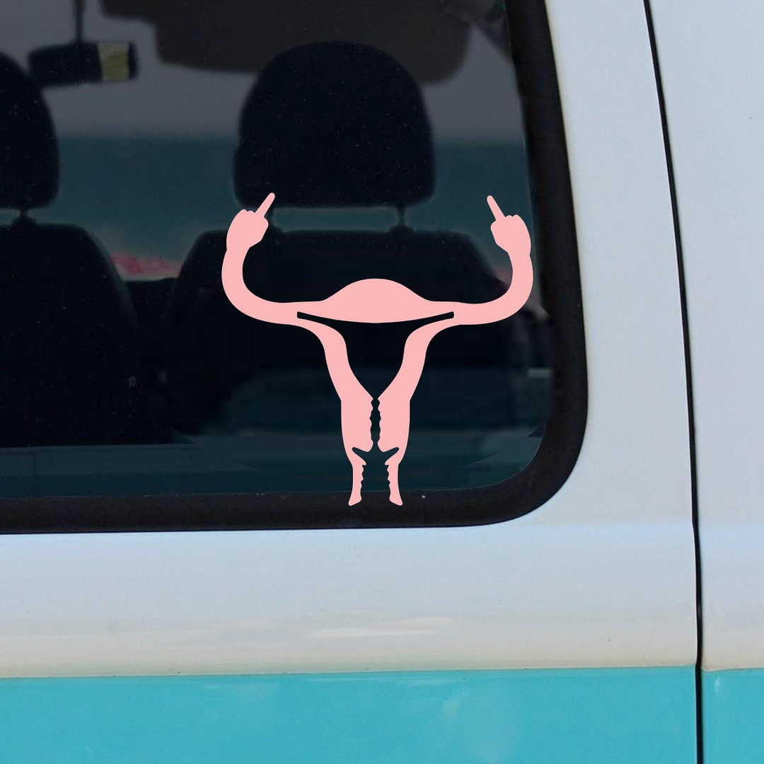 Angry Uterus Decal, Uterus Middle Finger, Uterus Flipping Bird Decal ...