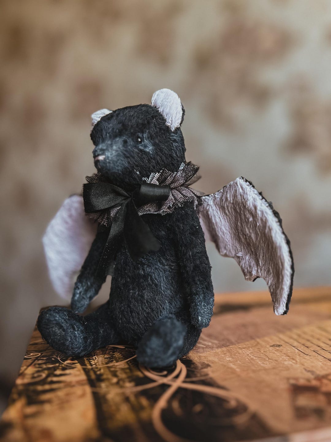 Angel of Darkness – Handmade Gothic Teddy Bear With Wings – OOAK Artist ...