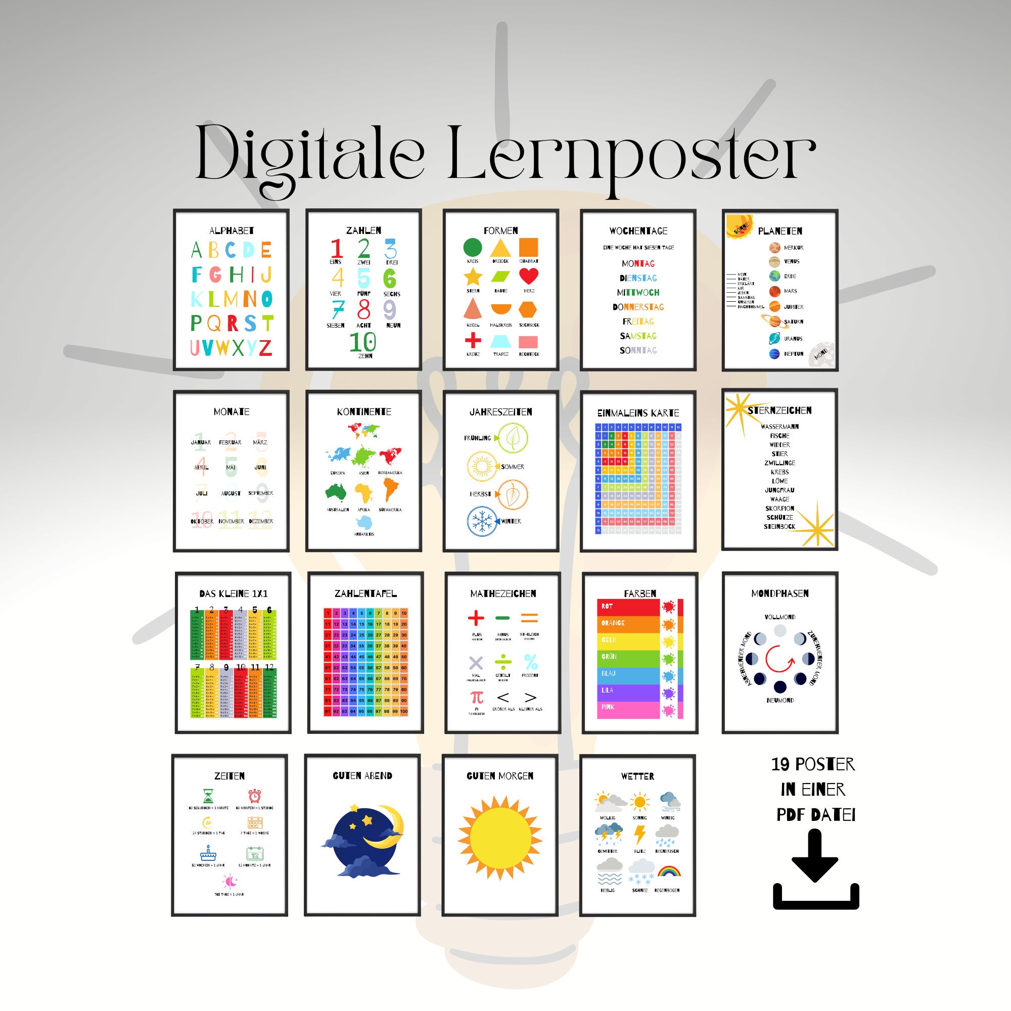 Digital Learning Posters Alphabet Posters Number Poster Learning Poster ...