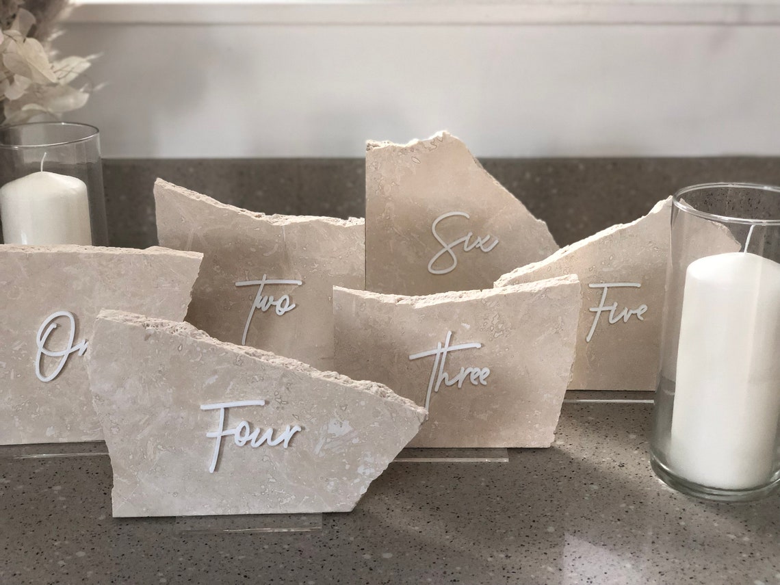Stone Table Numbers - Etsy
