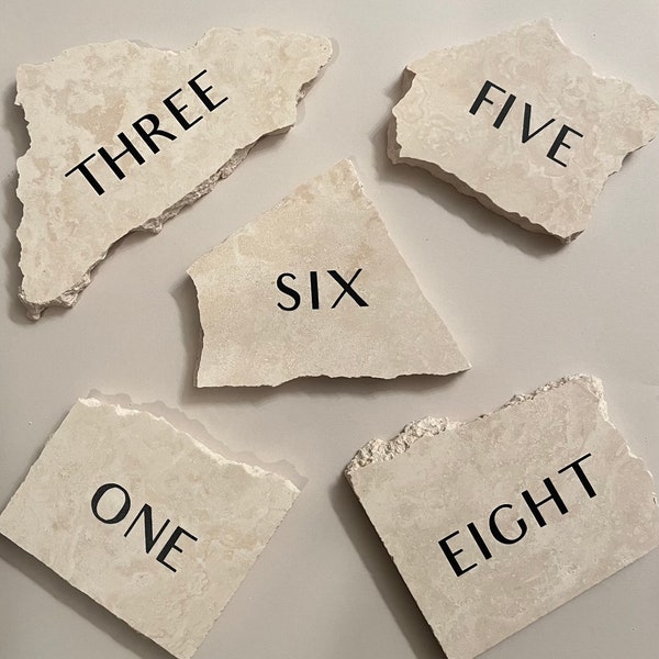 Travertine Stone Table Numbers - Etsy