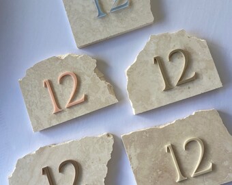 Stone Marble Table Numbers Wedding Table Numbers Natural Stone Table ...